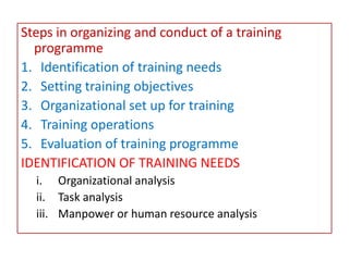 Management of training programme | PPTX