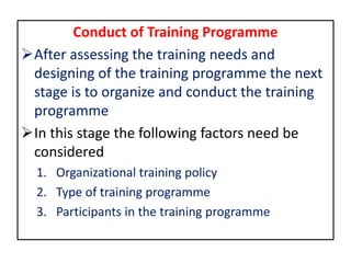 Management of training programme | PPTX