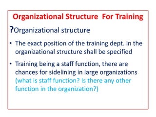 Management of training programme | PPTX