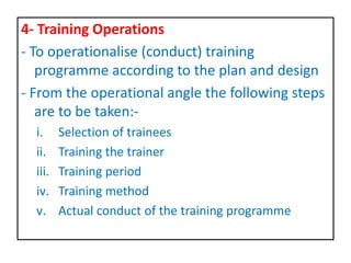 Management of training programme | PPTX