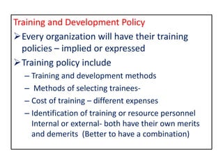 Management of training programme | PPTX