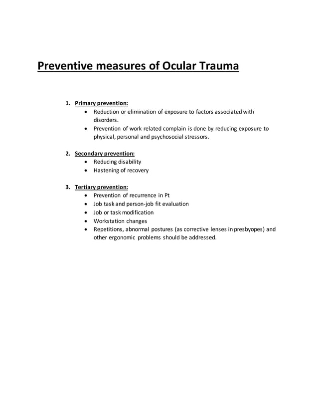 Management of trauma Ropper Hall classification system (Preventive ...