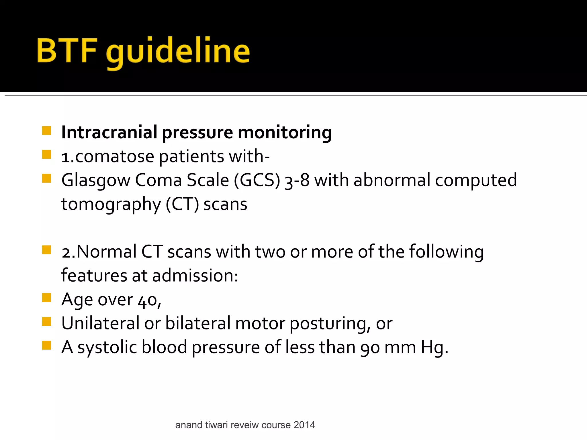 Management of traumatic brain injury | PPT