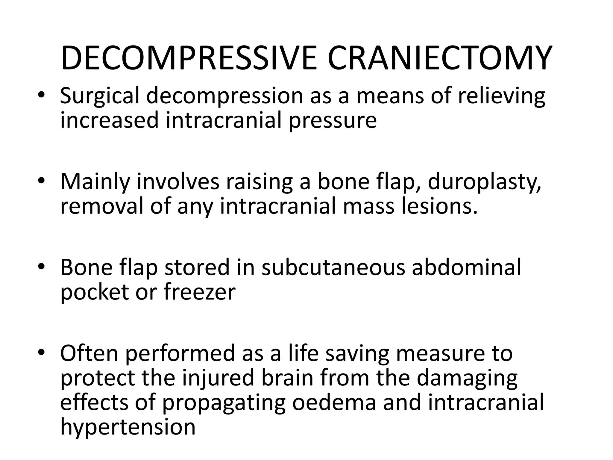 Management of traumatic cranial defect (PATHOLOGY) | PPTX