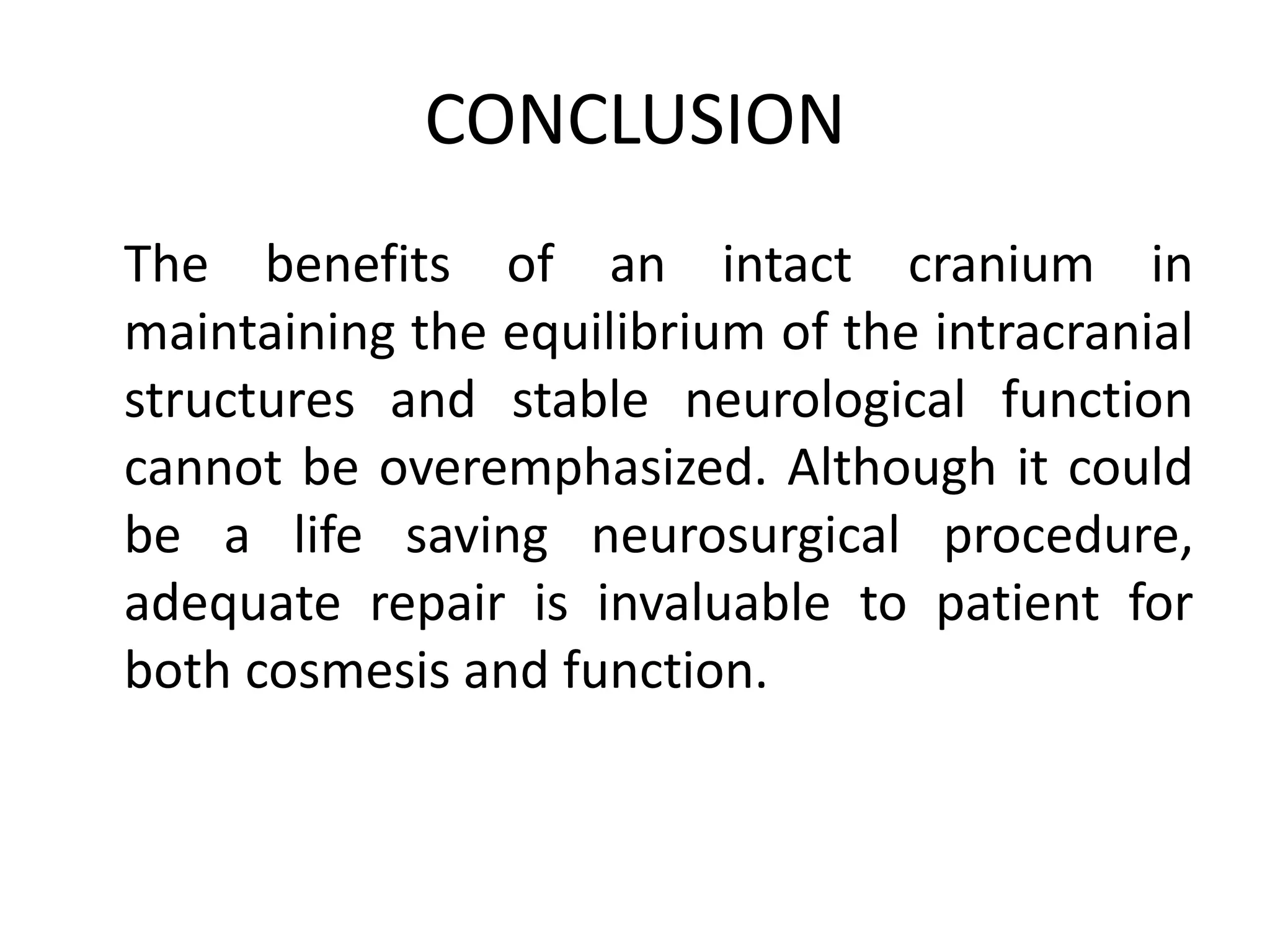 Management of traumatic cranial defect (PATHOLOGY) | PPTX
