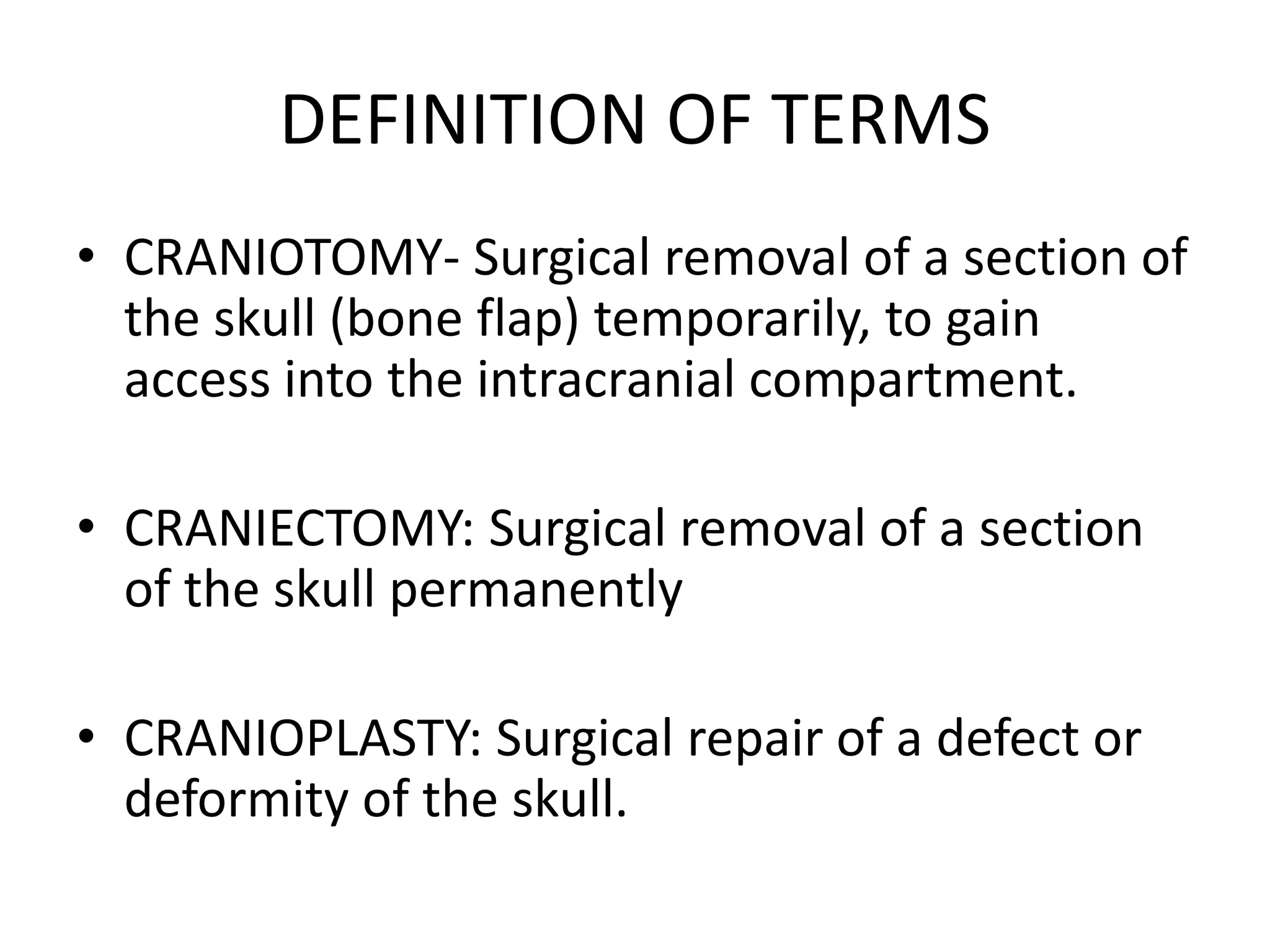 Management of traumatic cranial defect (PATHOLOGY) | PPTX