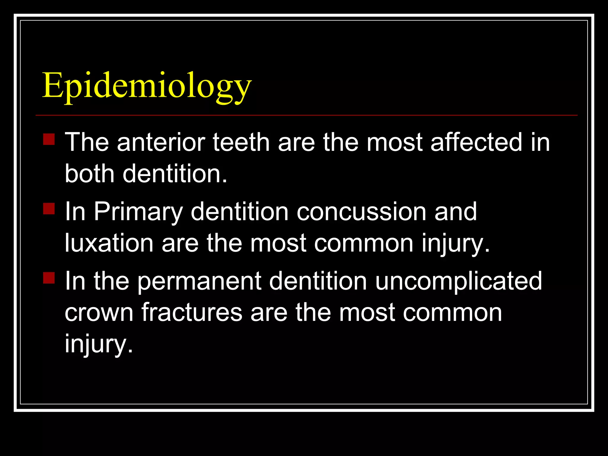 Management of traumatic lesions to primary dentition | PPT