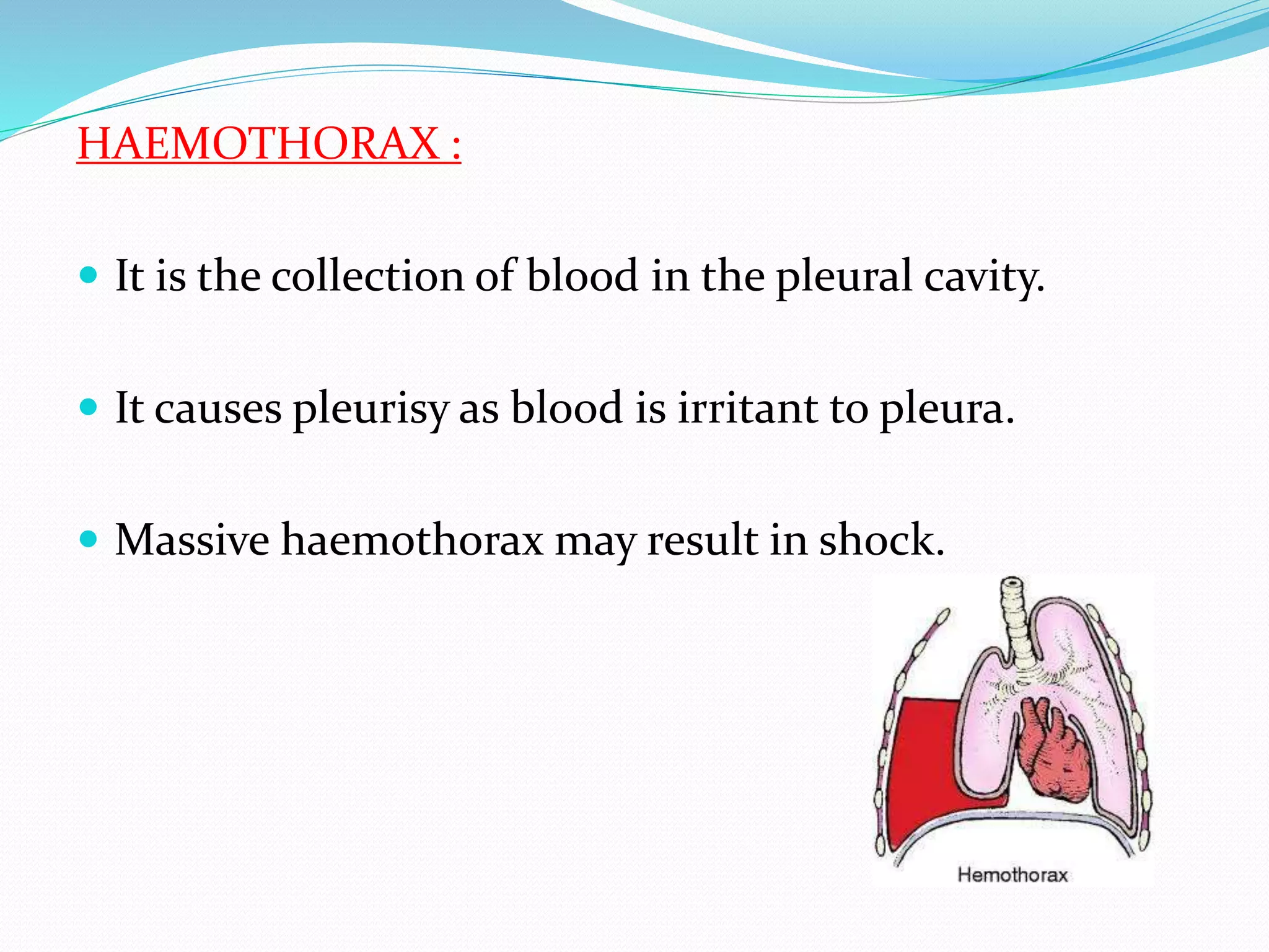 Management of traumatic pneumothorax and haemothorax | PPTX