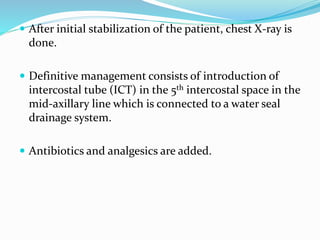Management of traumatic pneumothorax and haemothorax | PPTX