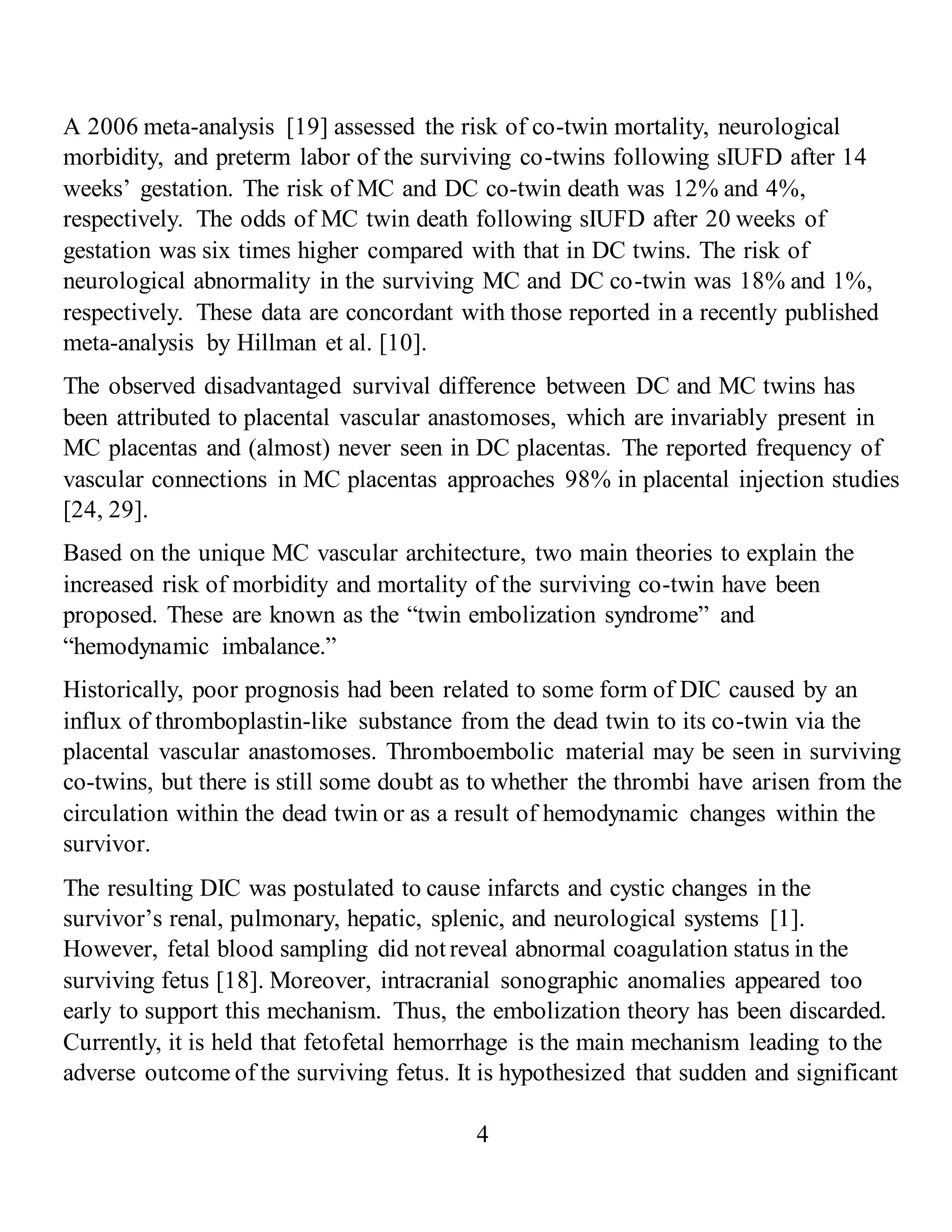 Management of twin pregnancy with single fetal demise (October 2019) | DOCX