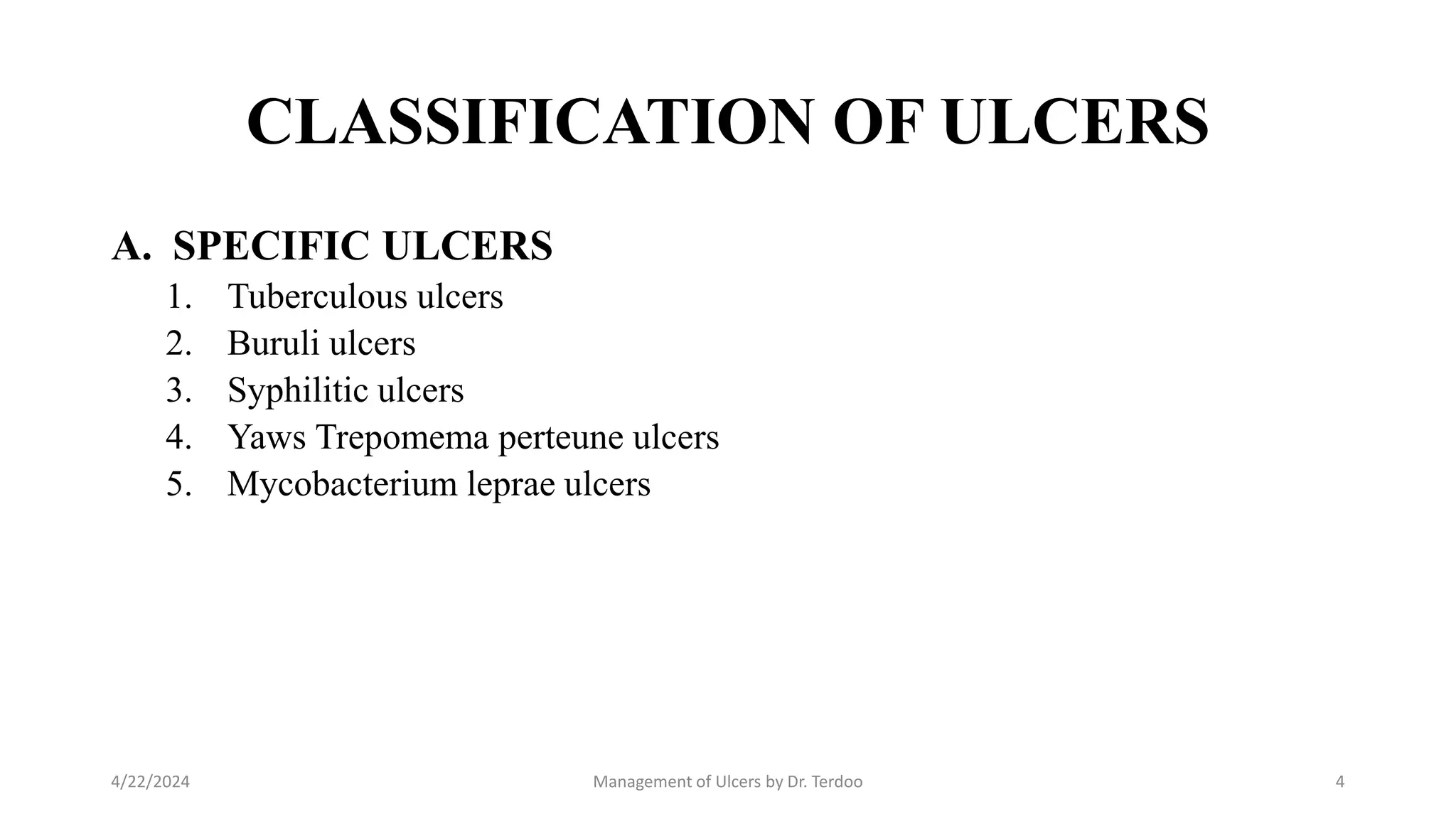 Management of cutaneous ulcers by Dr. Terdoo M.I .pptx