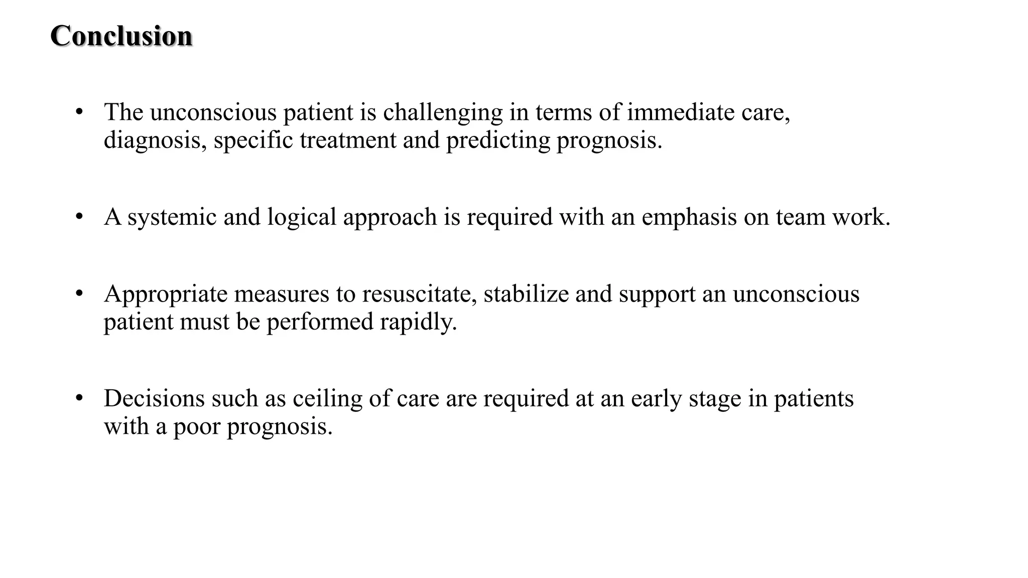 MANAGEMENT OF UNCONCIOUS PATIENT IN EMERGENCY | PPTX