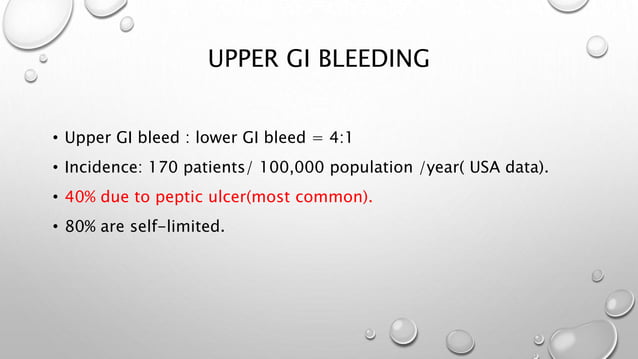Management of upper gi bleeding | PPTX | Blood Disorders | Diseases and ...