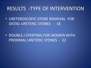 Management of ureteric stones during pregnancy | PPTX | Pregnancy ...