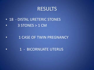 Management of ureteric stones during pregnancy | PPTX | Pregnancy ...