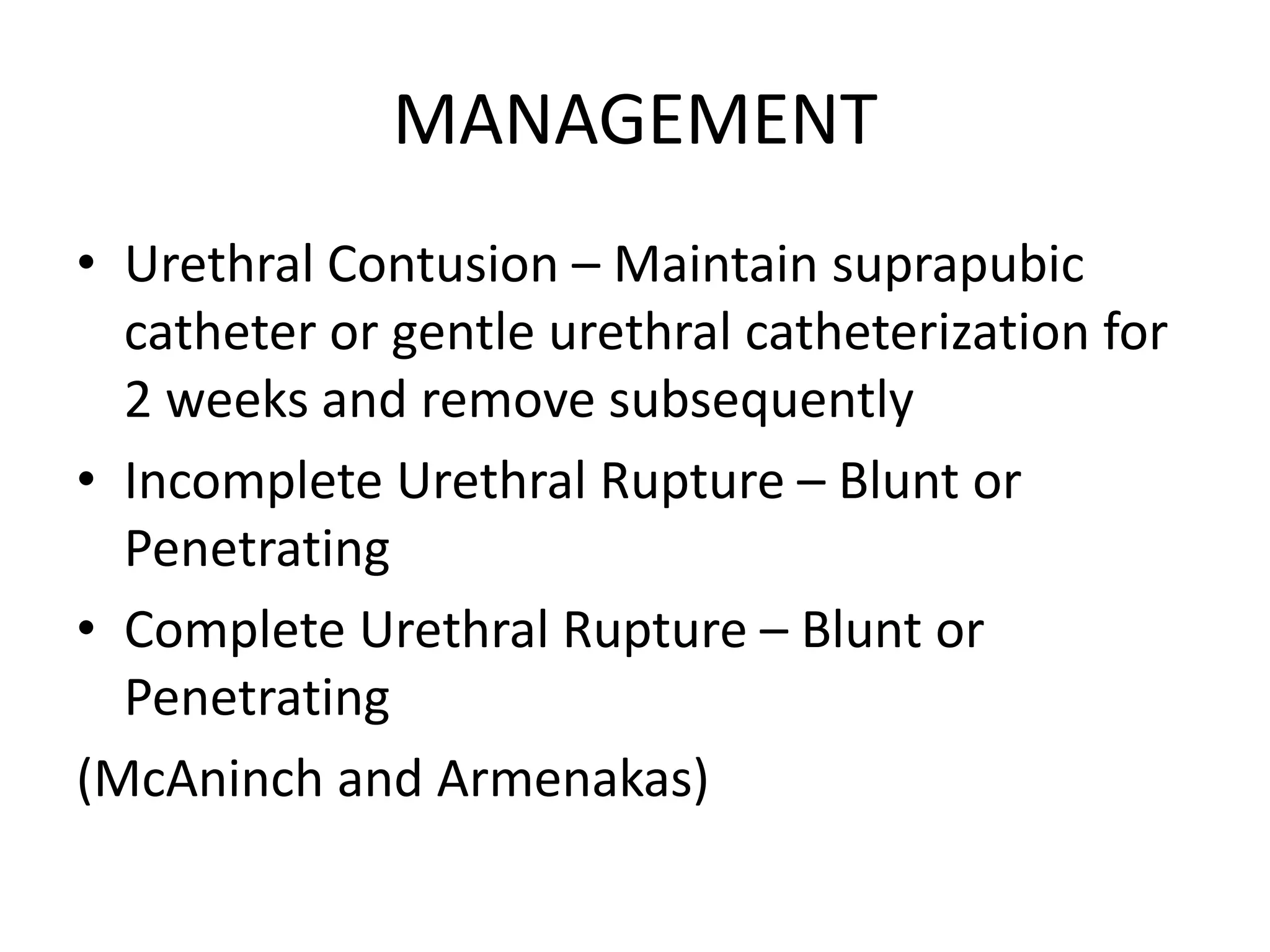 Management of urethral injury | PPTX