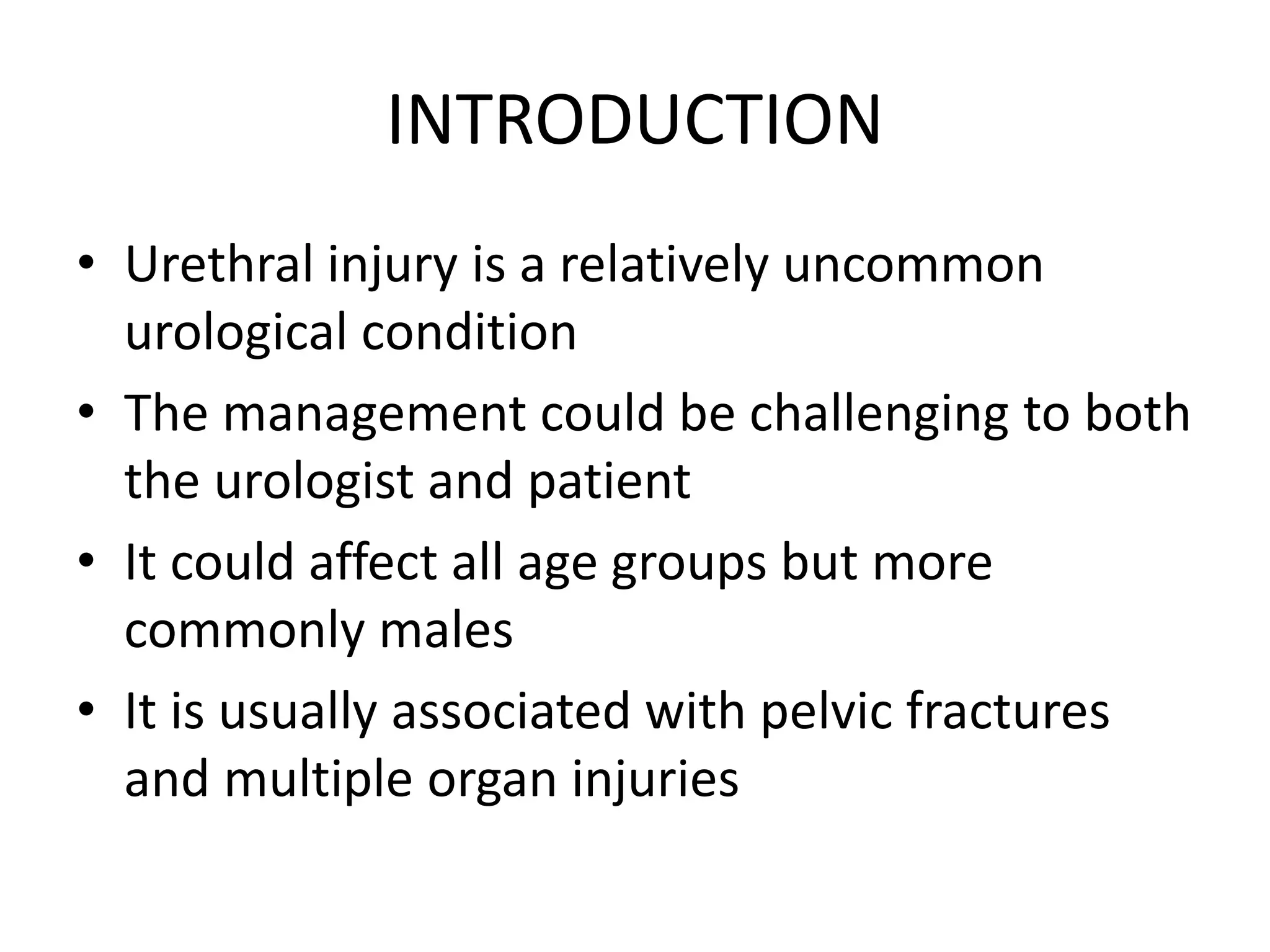 Management of urethral injury | PPT