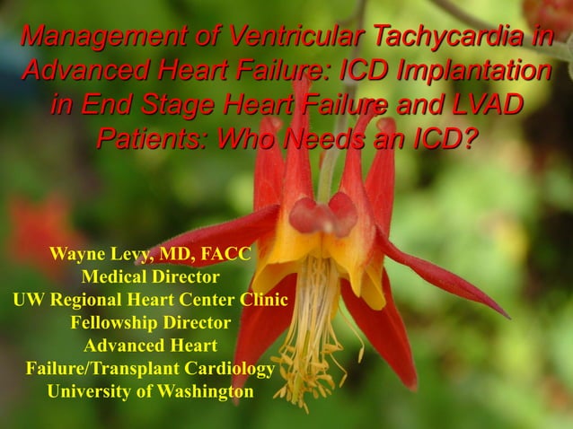 Management of ventricular tachycardia in advanced heart failure | PPT