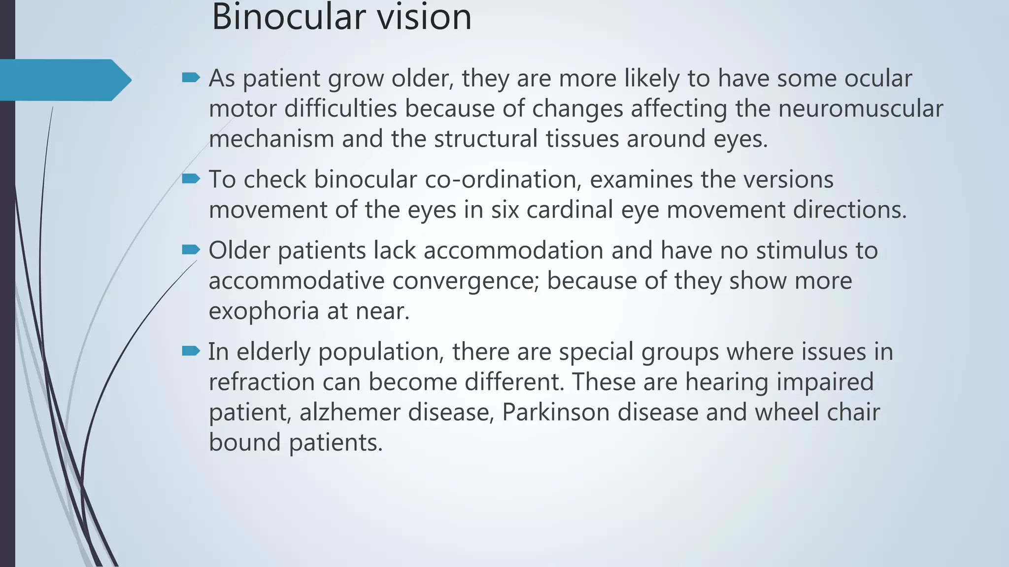 Management of visual problems of Aging by Ashith Tripathi | PPTX