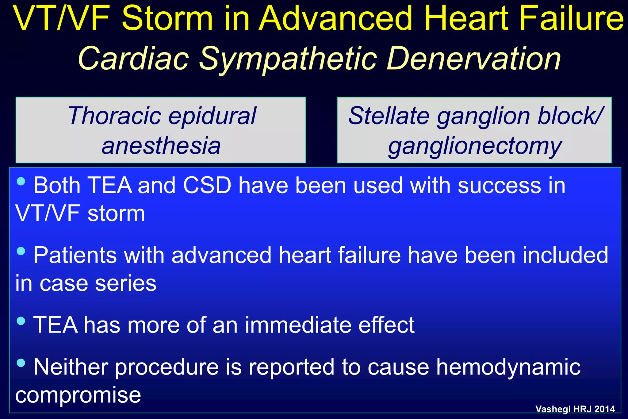 Management of vt vf storm in advanced heart failure | PPT