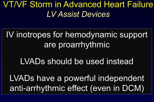 Management of vt vf storm in advanced heart failure | PPT