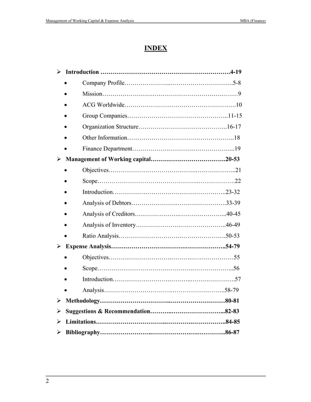 Management of working capital and expense analysis pam pac machines pvt. ltd. by neeta wadhwani ...