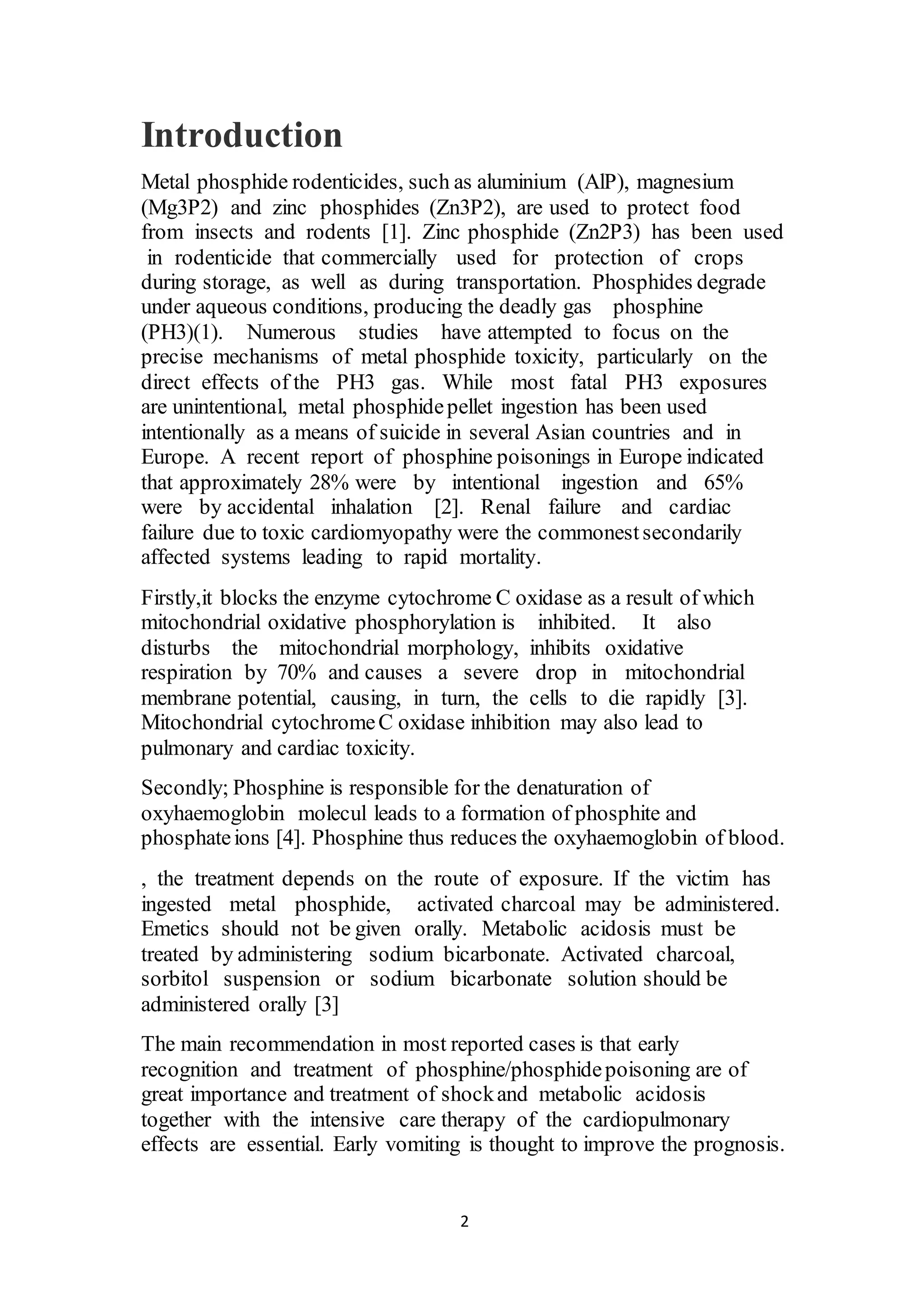 Management of zinc phosphide poisoning with possible benefit of virgin ...