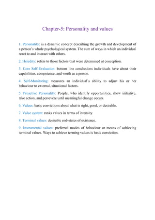 Management organizational behaviour all chapter key words | PDF | Careers