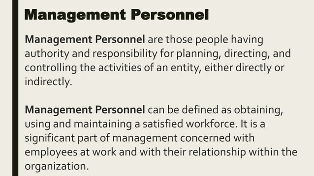 Management personnel | PPTX | Human Resources | Business