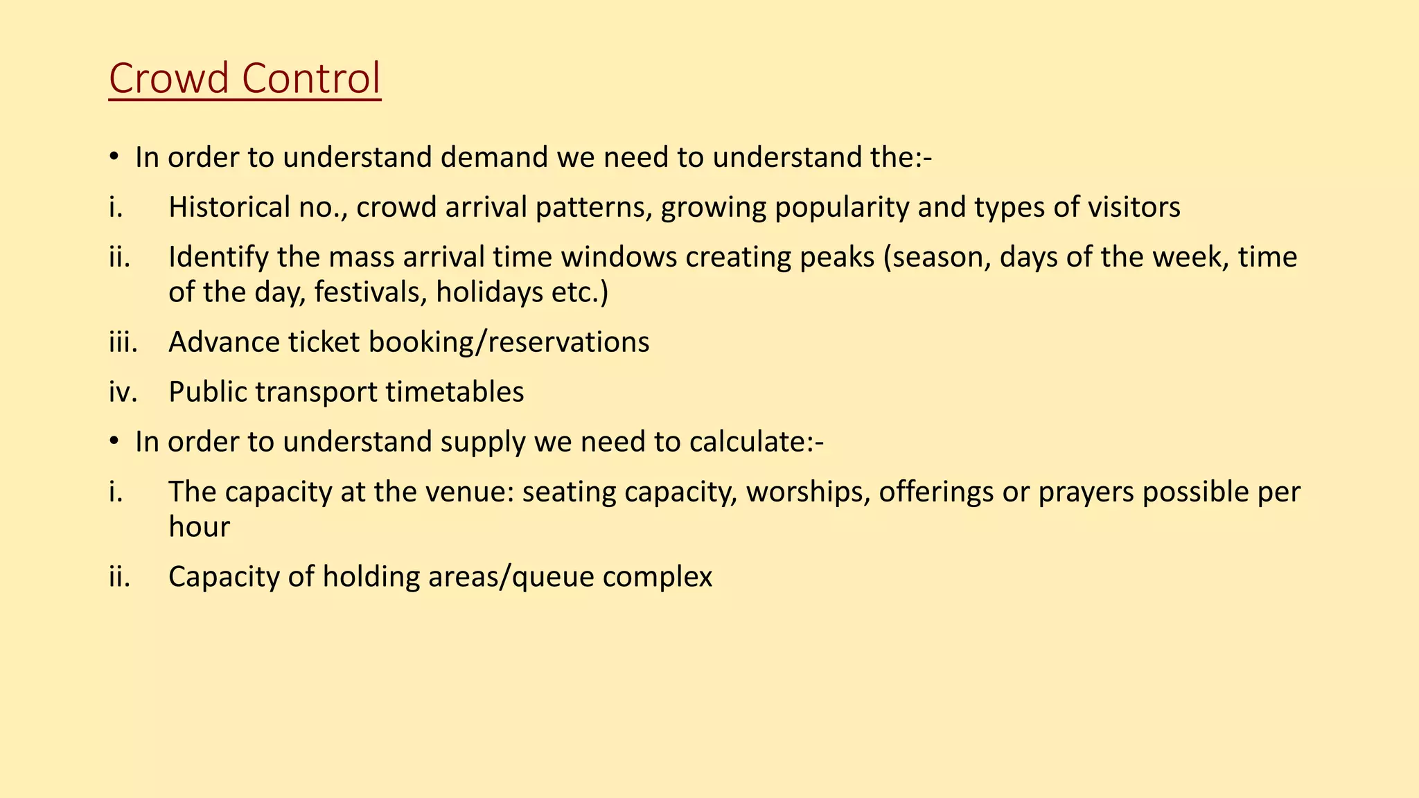 Management plan for crowd control | PPTX