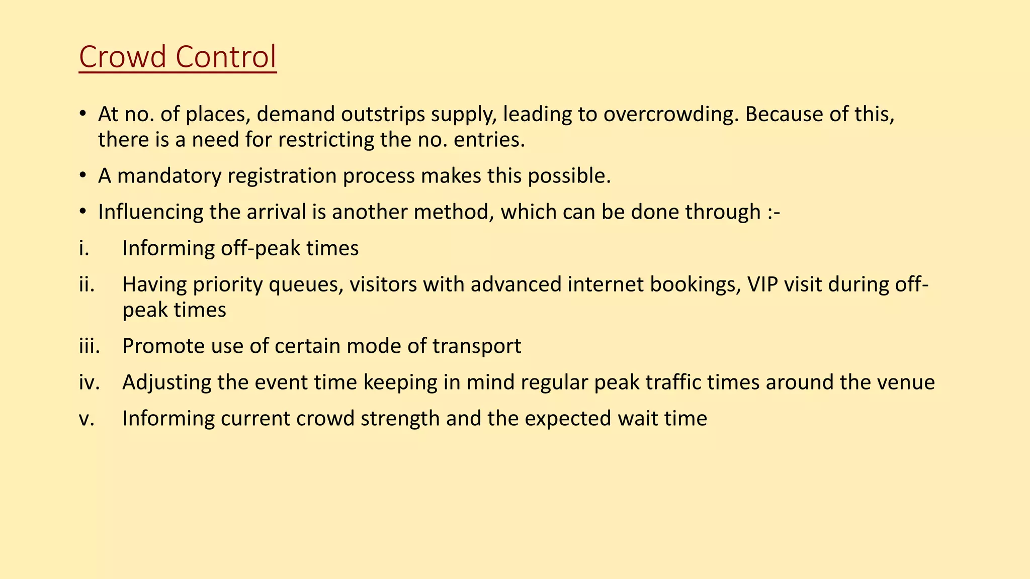Management plan for crowd control | PPTX