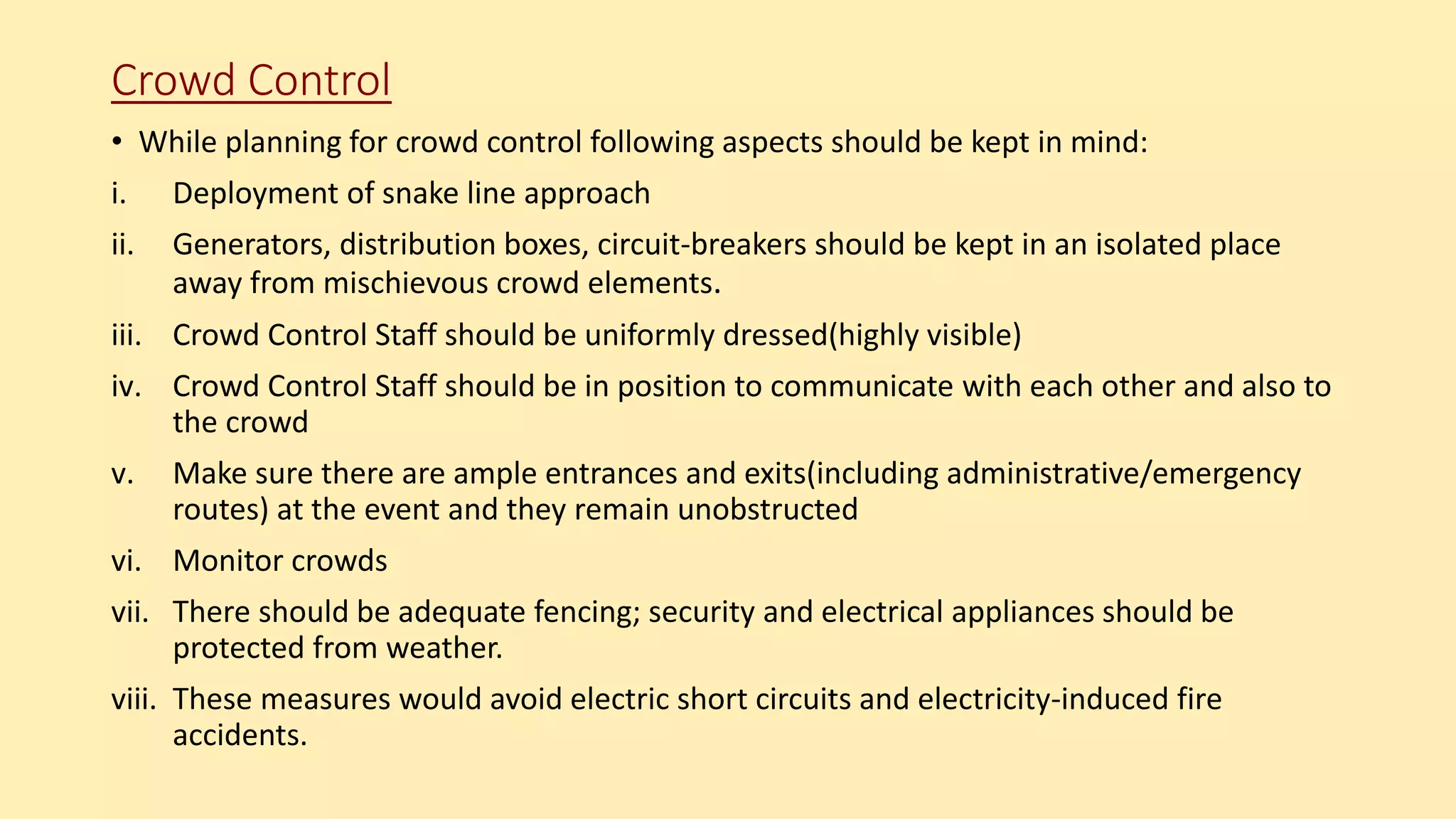 Management plan for crowd control | PPTX
