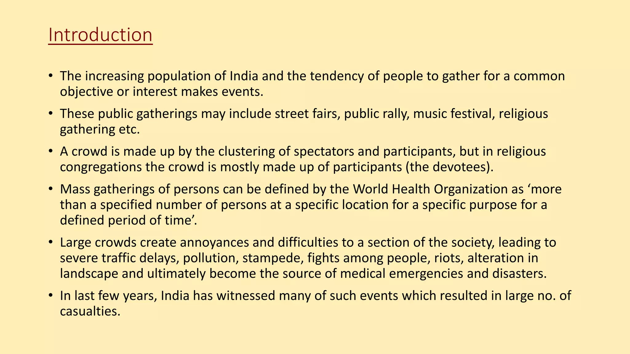 Management plan for crowd control | PPTX