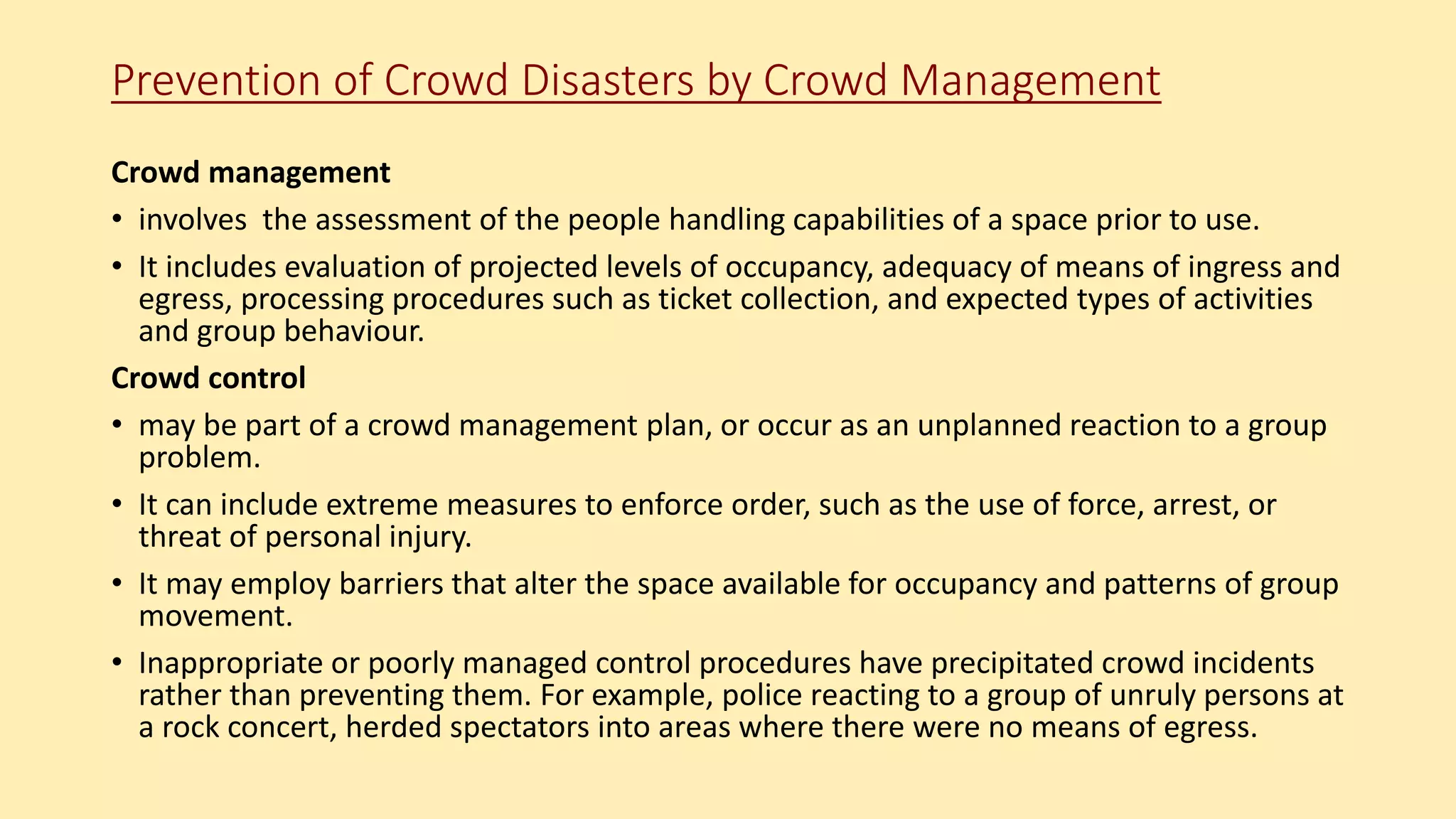 Management plan for crowd control | PPTX