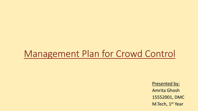 Management plan for crowd control | PPTX