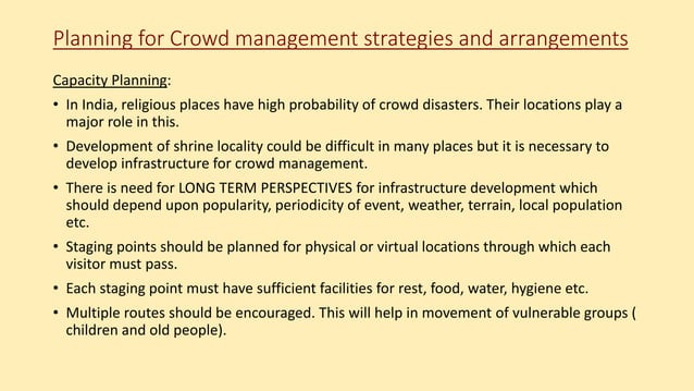 Management plan for crowd control | PPTX