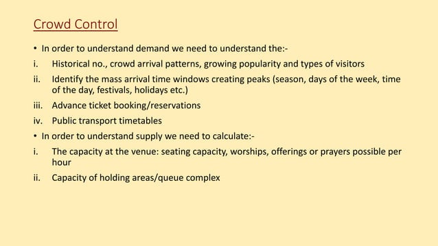 Management plan for crowd control | PPTX