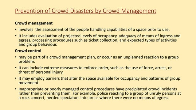 Management plan for crowd control | PPTX