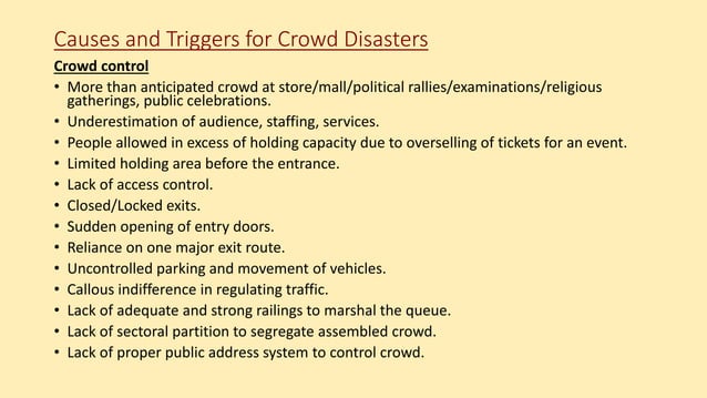 Management plan for crowd control | PPTX