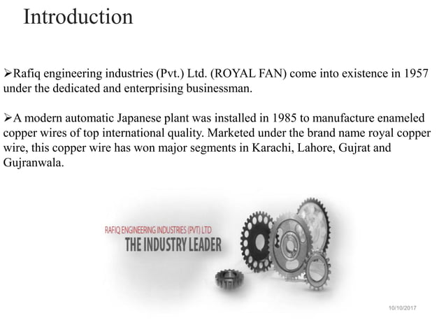 Royal Fan Industry Gujrat Punjab Pakistan | PPTX