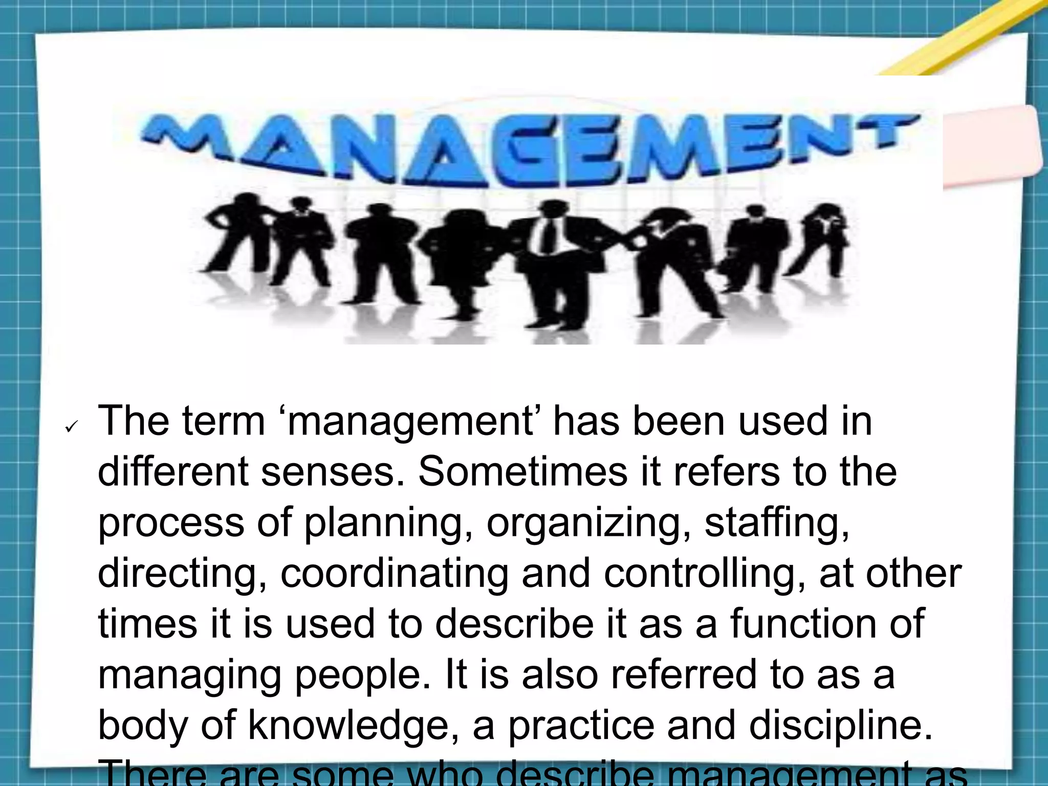 What is Management, its Features & Objectives | PPT