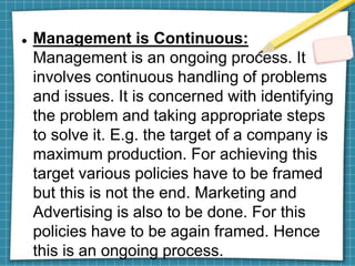 What is Management, its Features & Objectives | PPT