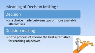 Management - Chapter 7 : Individual & Group Decision Making | PPTX