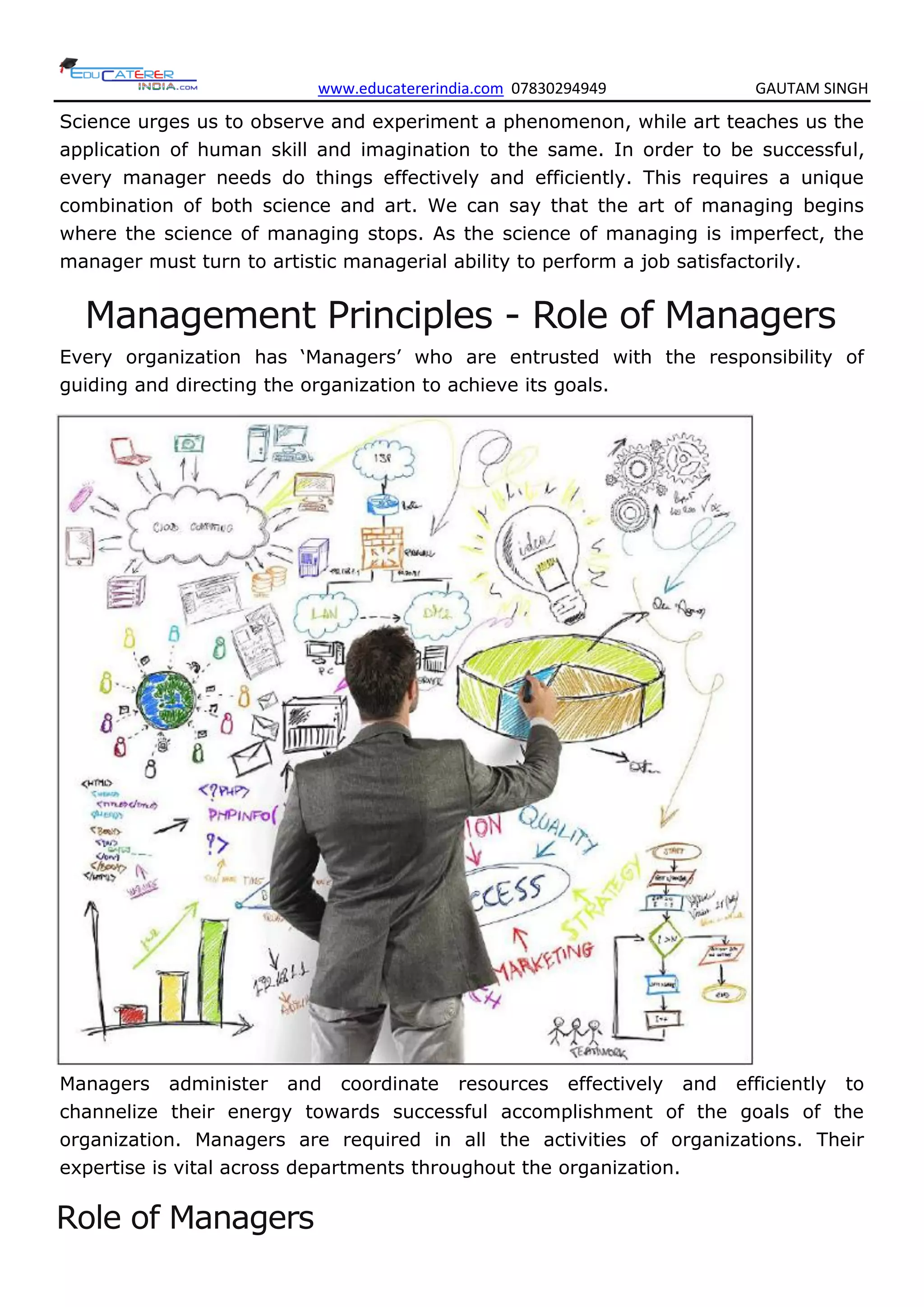 Management principles | PDF | Executive Leadership & Management | Business