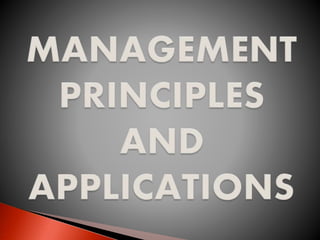 Management principles and applications | PPTX