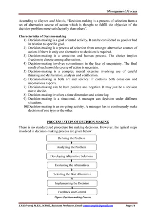 Management Process | PDF