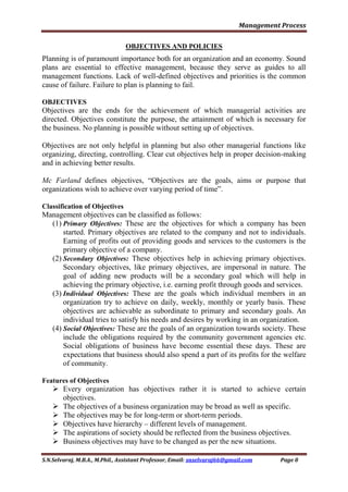 Management Process | PDF