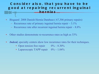 Management of Recurring Inguinal Hernias: Laparoscopic Repair (TAPP) | PPT