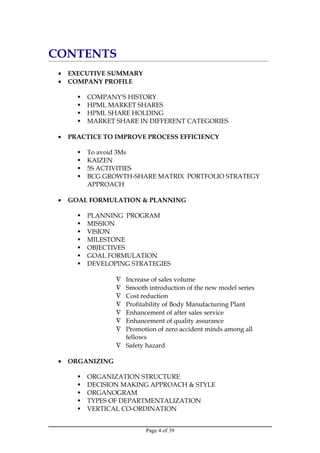 Management report on HPML | DOC | Automotive Industry | Industries