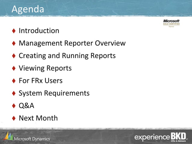 Management Reporter for Dynamics GP | PPT